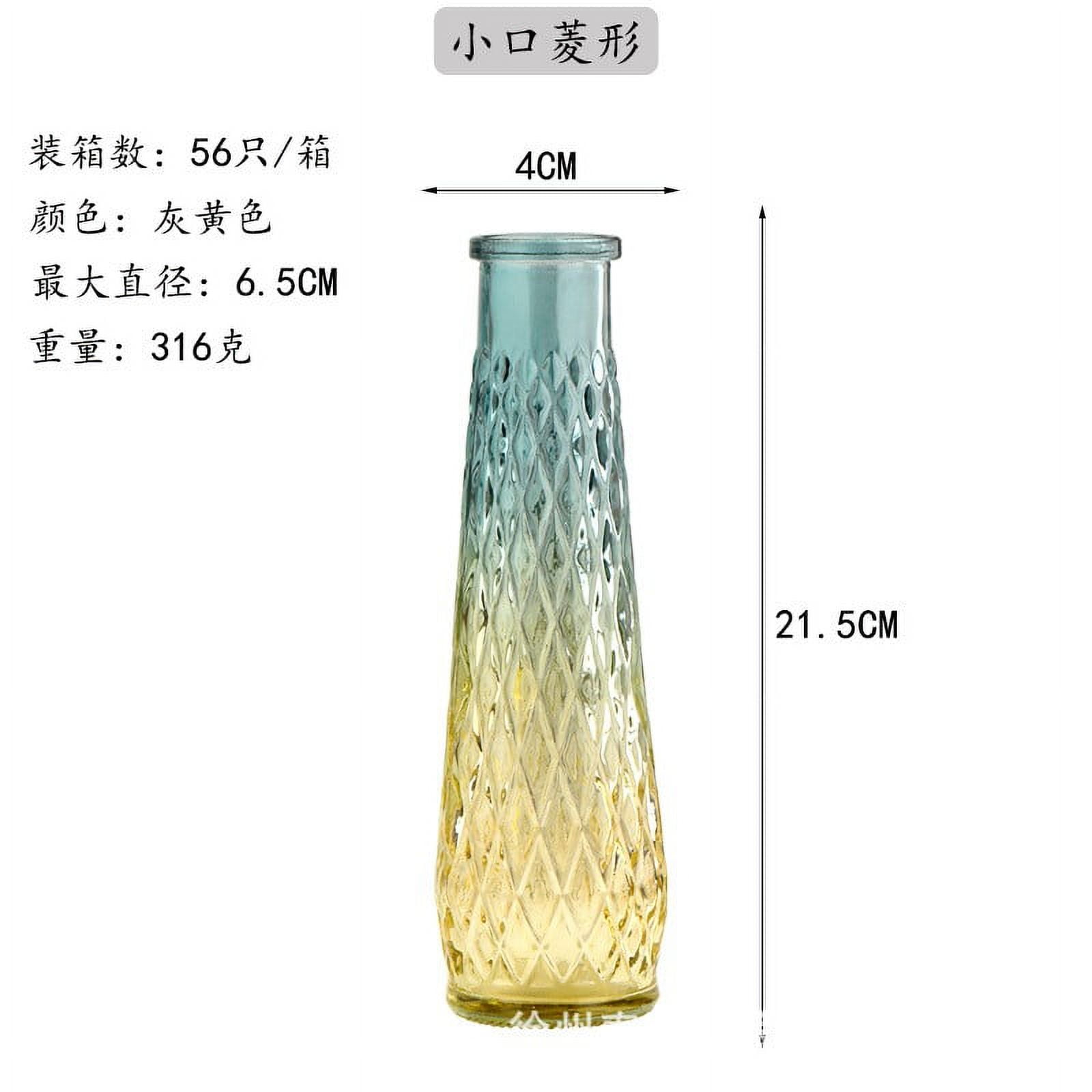 Gradient Color Vase Embossed Glass Vase European Style Glass Vase for ...