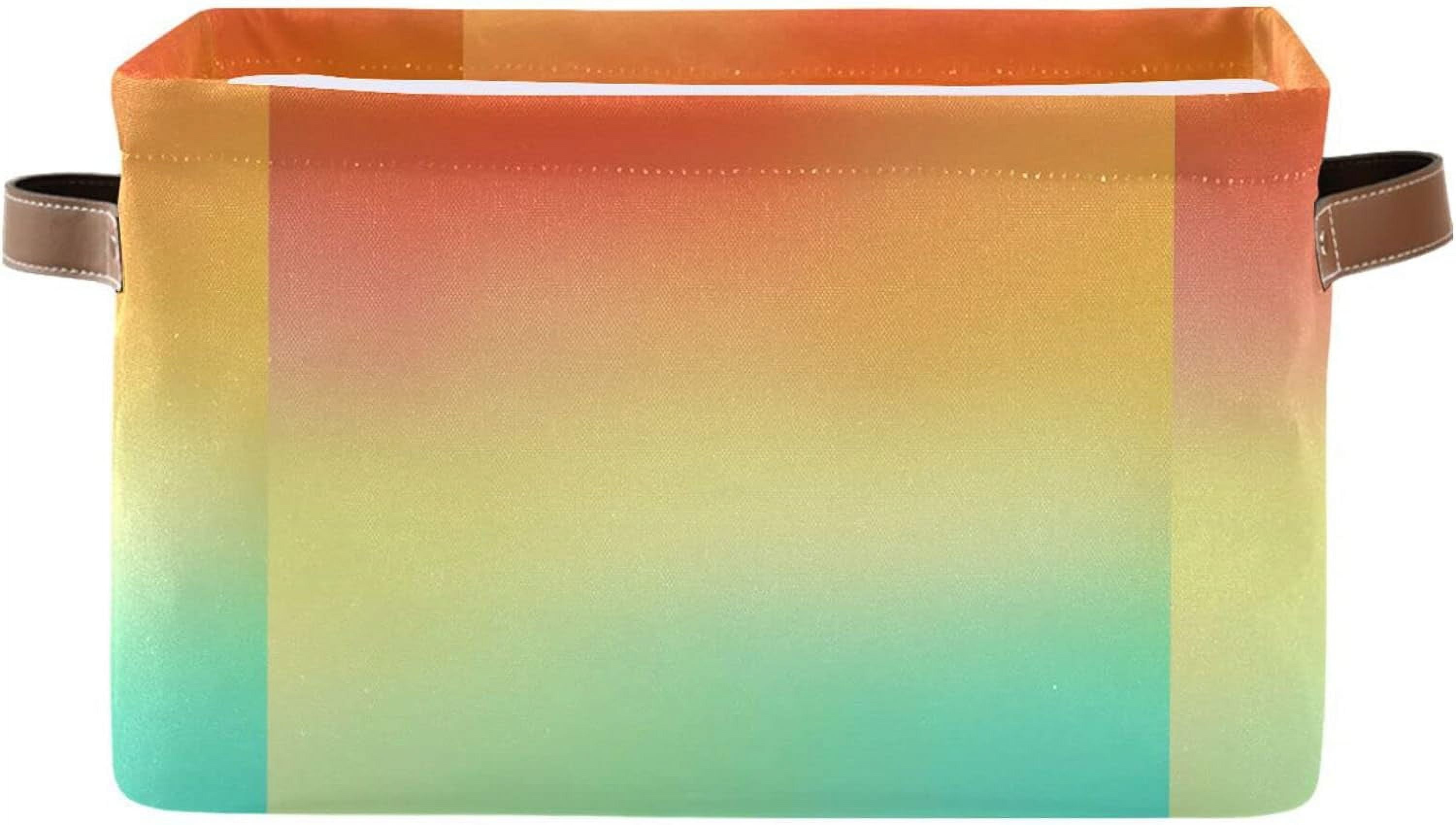 Gradient Colors Storage Baskets Rectangle Foldable Canvas Fabric ...