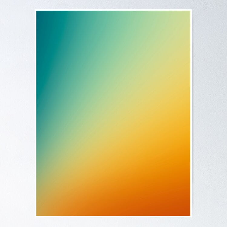 Gradient Colours: Orange Blue Poster- Unframed Poster | Wall Art ...