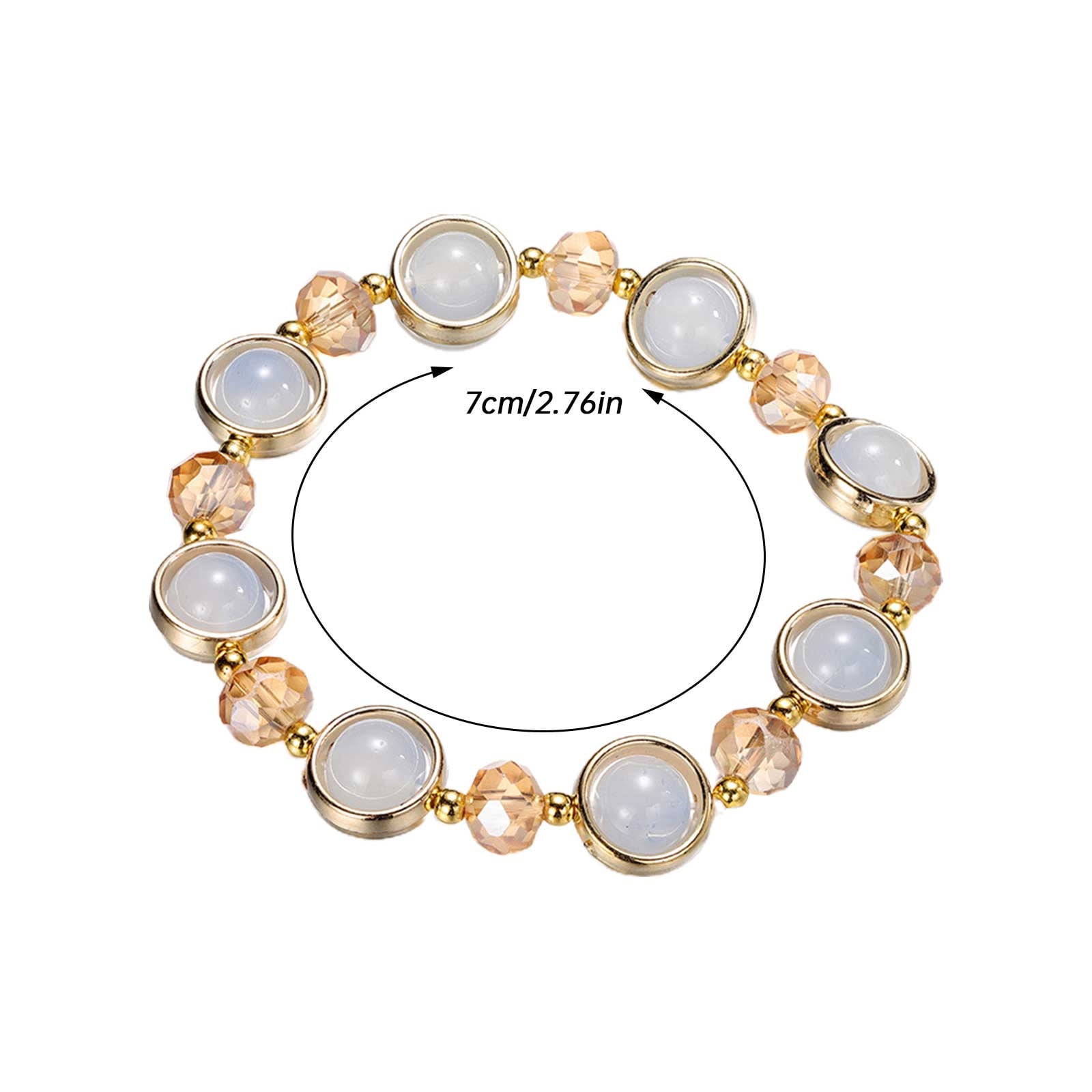 Gradient Crystal Glass Bracelet Coloured Glaze Bracelet String For The ...