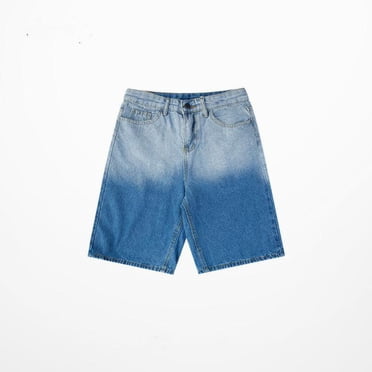 Lightning Patterned Jorts Loose Cropped Denim Shorts for Men Women‘s ...