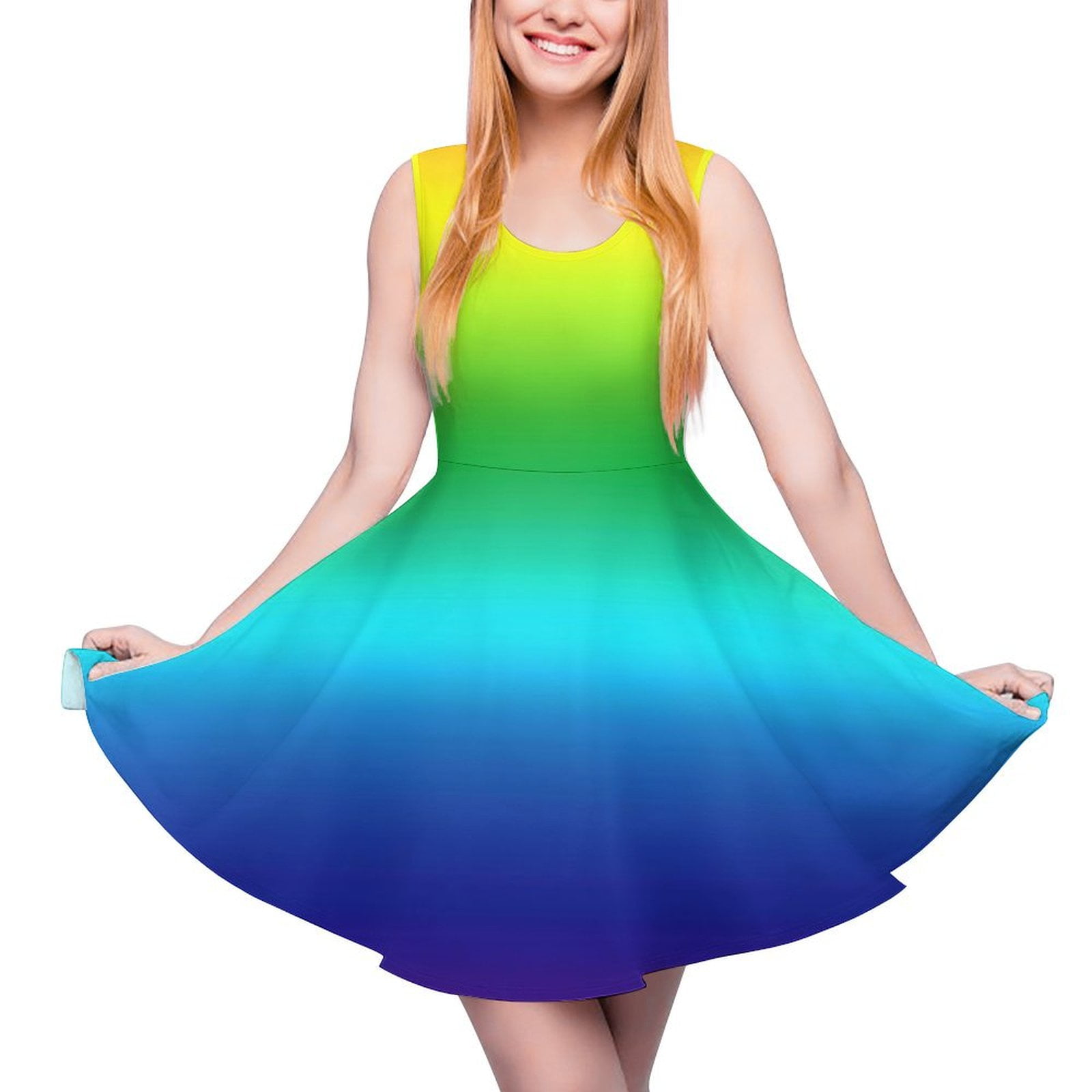 Gradient Dress Sleeveless Pride Month Casual Dresses Summer Womens ...