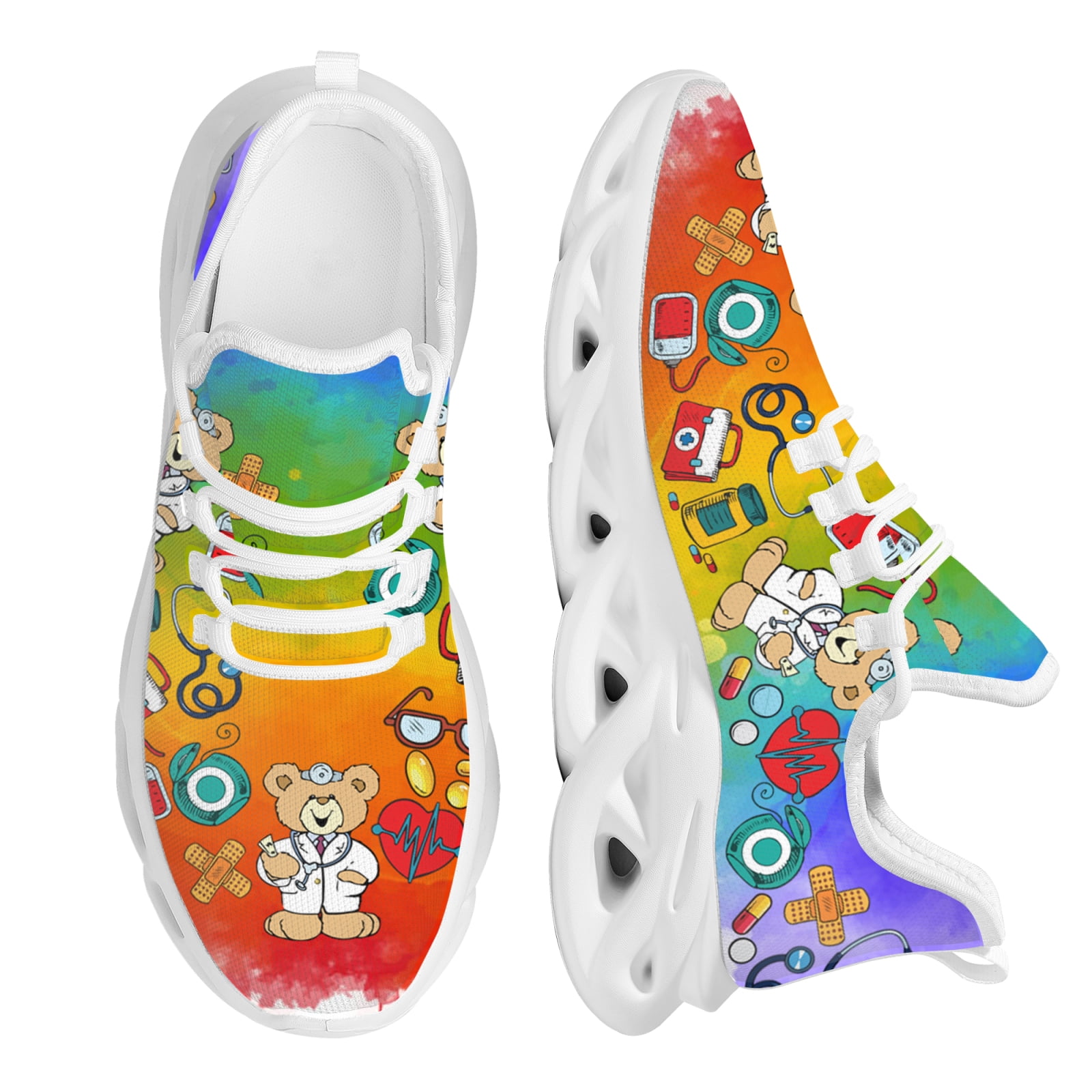 Gradient EMS EMT EMR Paramedic Air Mesh Sports Sneakers For Women Flats ...