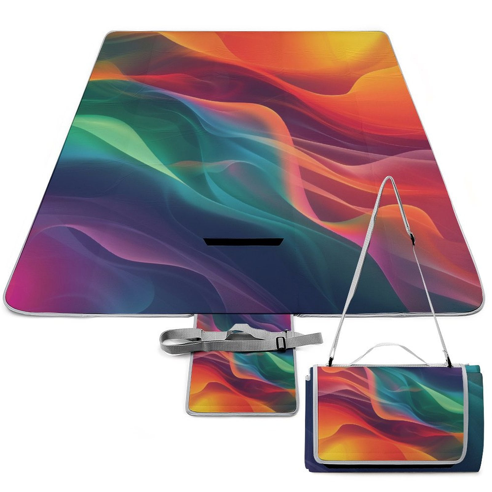 Gradient Fade Square Picnic Mat Waterproof Beach Mat Folding Mattress ...