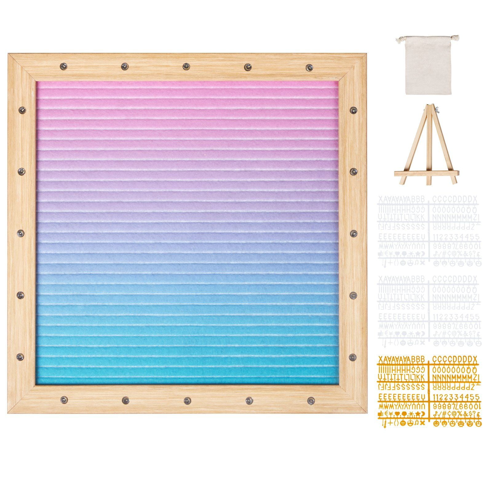 Gradient Felt Letter Sign Board - 510 Letters, Built-in LED, Stand ...
