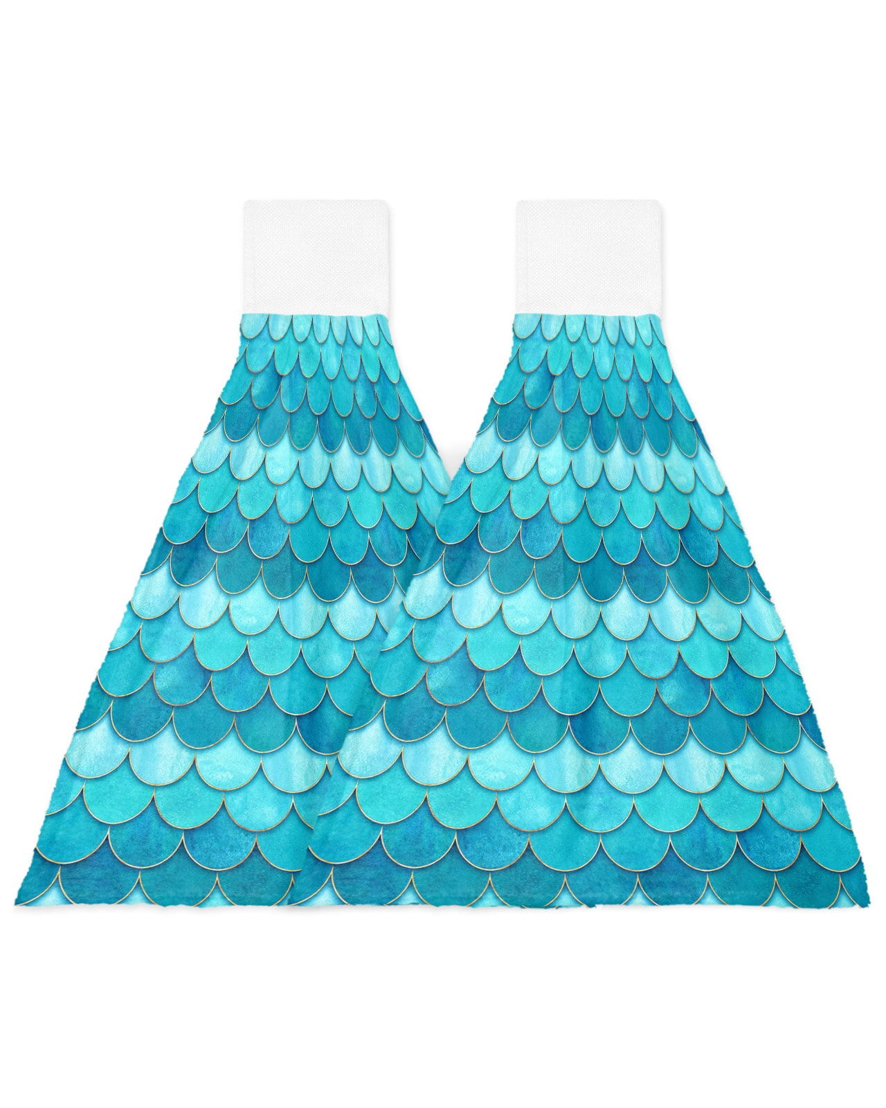 Gradient Fish Scale Texture Custom Wipe Hand Towel Absorbent Hanging ...