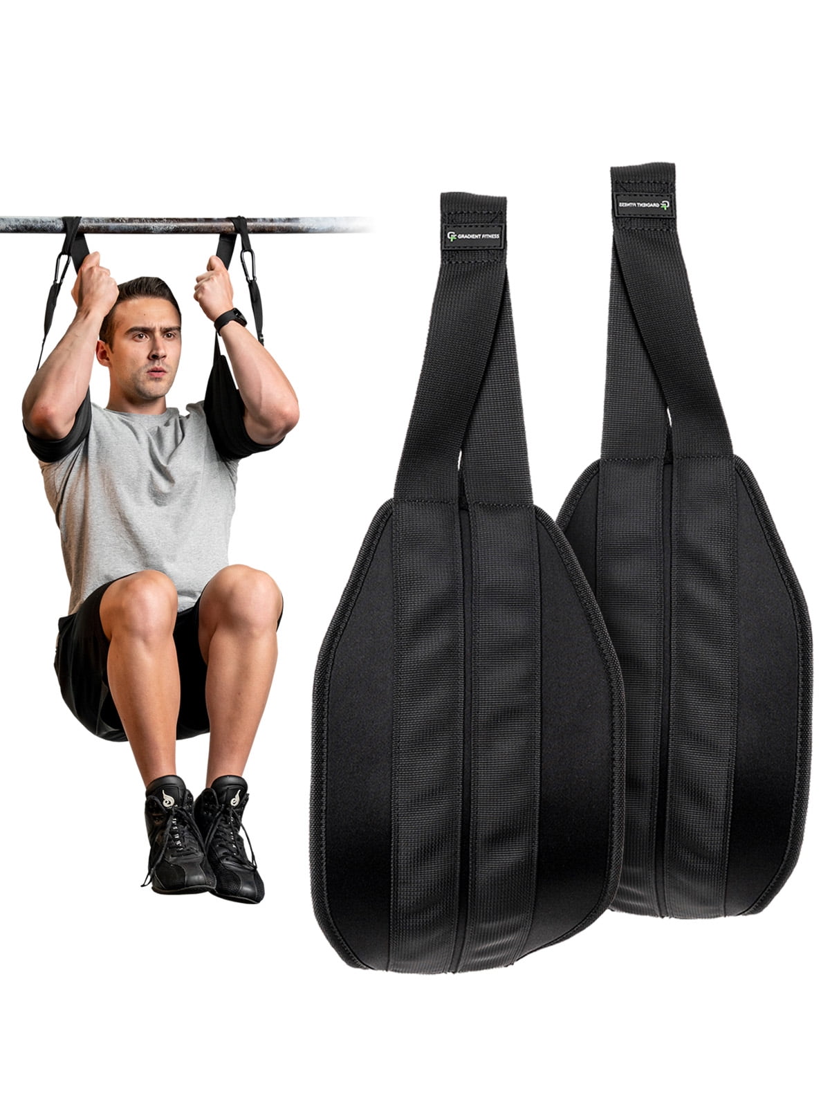 Gradient Fitness Hanging Ab Straps (2 pack), Pull Up Straps, Ab ...