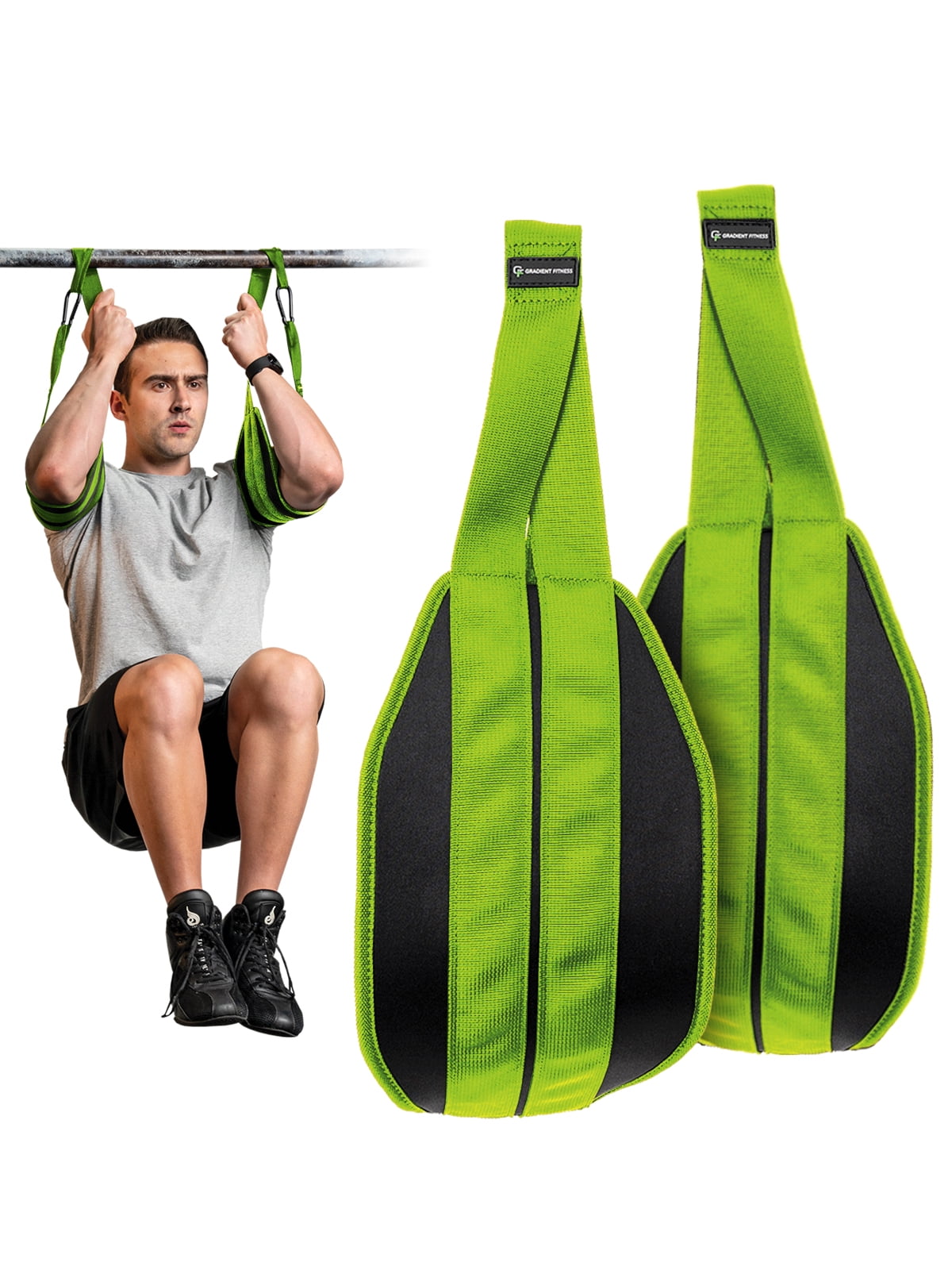 Gradient Fitness Hanging Ab Straps (2 pack), Pull Up Straps, Ab ...