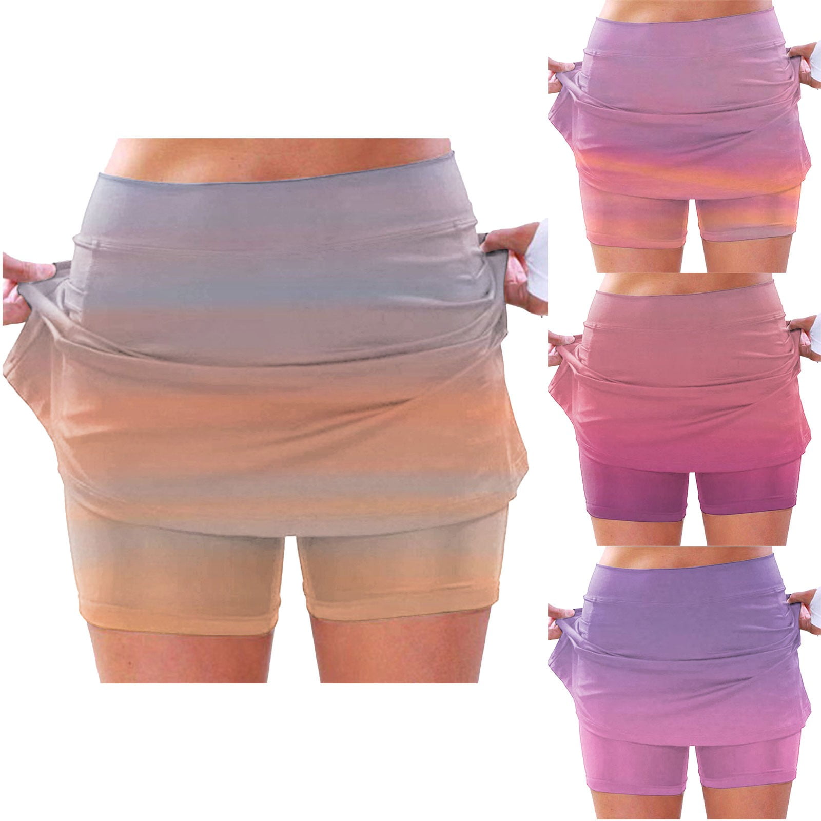 Gradient Flowy Shorts For Women 2 In 1 Athletic Butterfly Shorts Tennis ...
