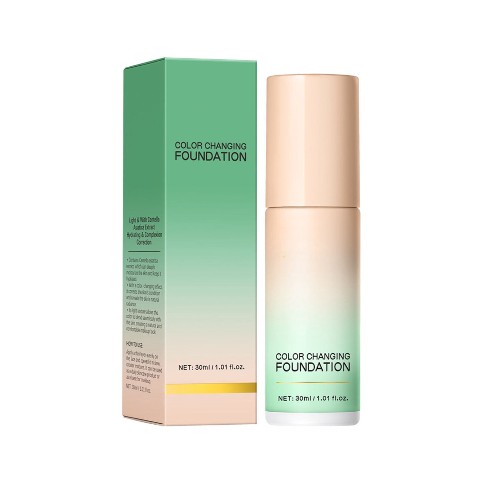 Gradient Foundation Liquid Natural Nude Makeup Evenly Brightens Skin ...