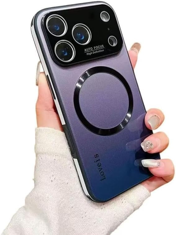 Gradient Glass Gloss Magnetic Phone Case for iPhone 17 16 15 14 13 12 ...