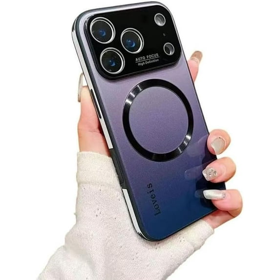 Gradient Glass Gloss Magnetic Phone Case for iPhone 17 16 15 14 13 12 ...