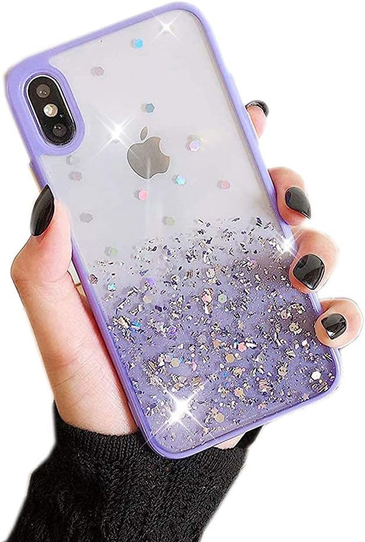 Gradient Glitter Clear iPhone XR Case, Slim Thin Glossy Soft Flexible ...
