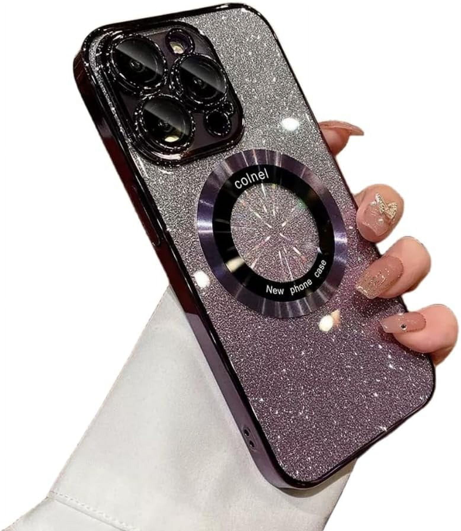 Gradient Glitter Magnifying Glass Plated case with CD Pattern, Comes ...