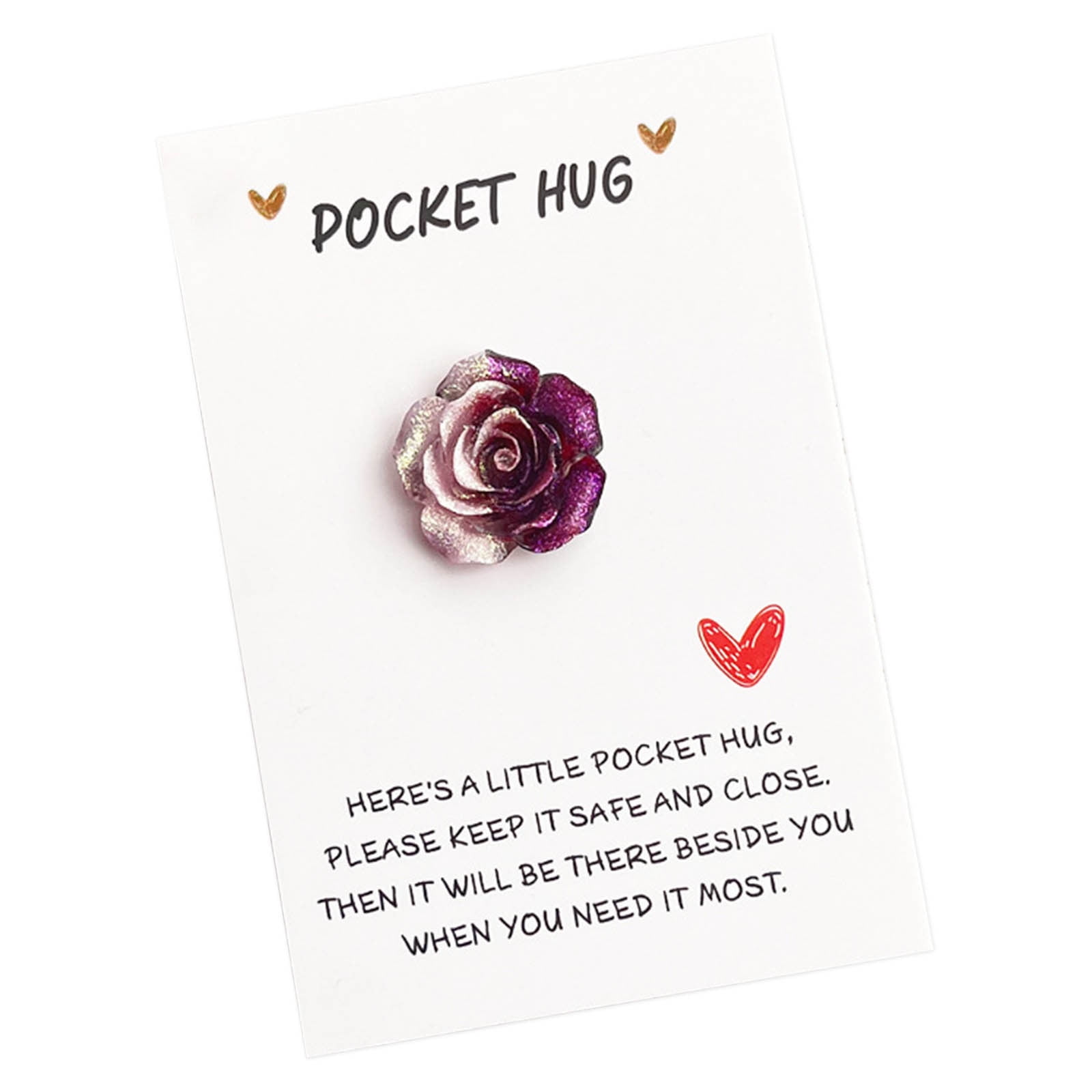 Gradient Glitter Rose Pocket Cuddle Card,Soft Plush Design,6x4 Inch ...