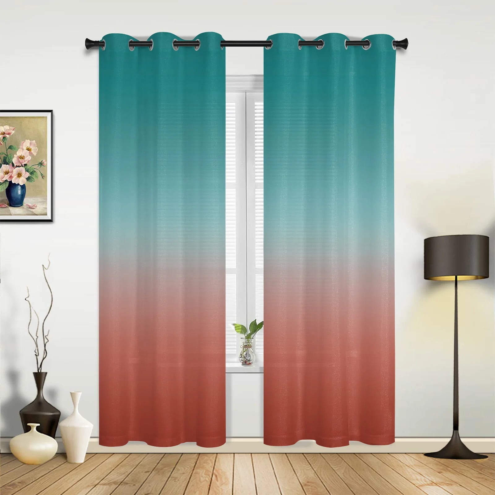 Gradient Gray Blue Pattern Beautiful Luxury Home Curtains Home Supplies ...