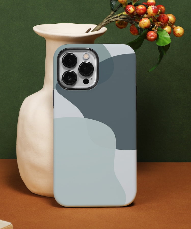 Gradient Gray Pebbles Themed Phone Case for iPhone 11-17 Series ...