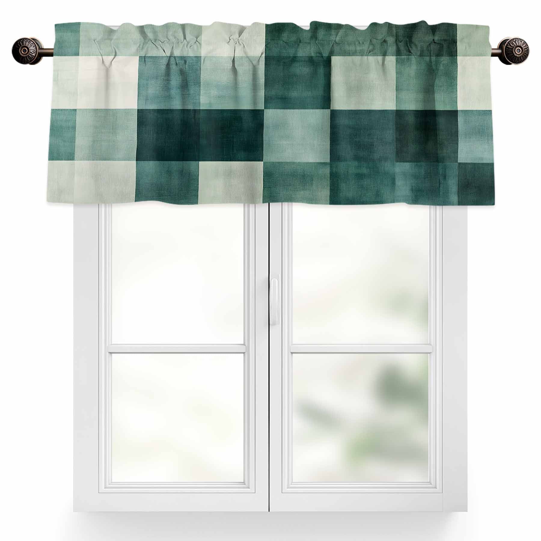 Gradient Green Square Valances for Windows, 54 x 18in, Modern ...