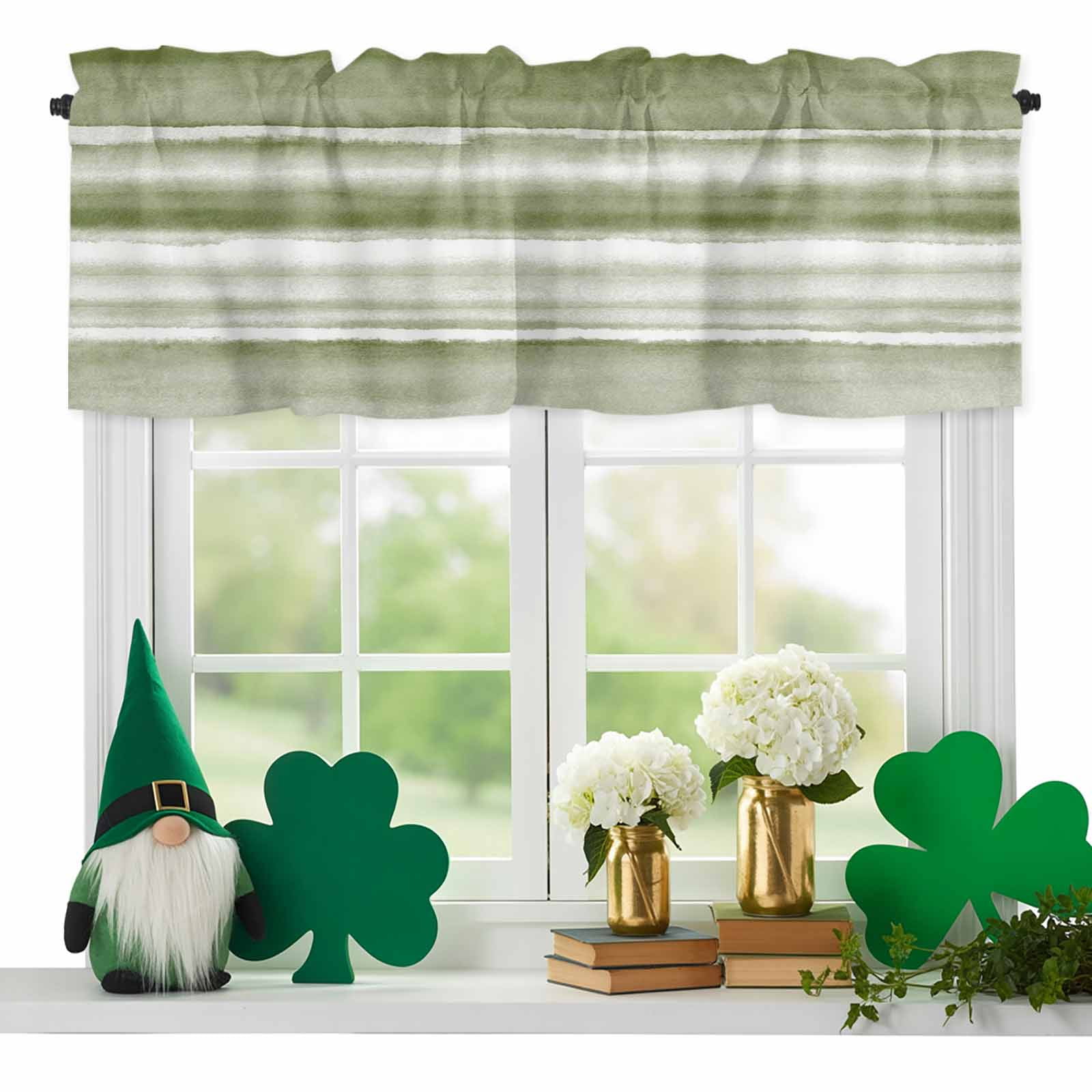 Gradient Green Valances for Windows, Watercolor Abstract Gradient Light ...