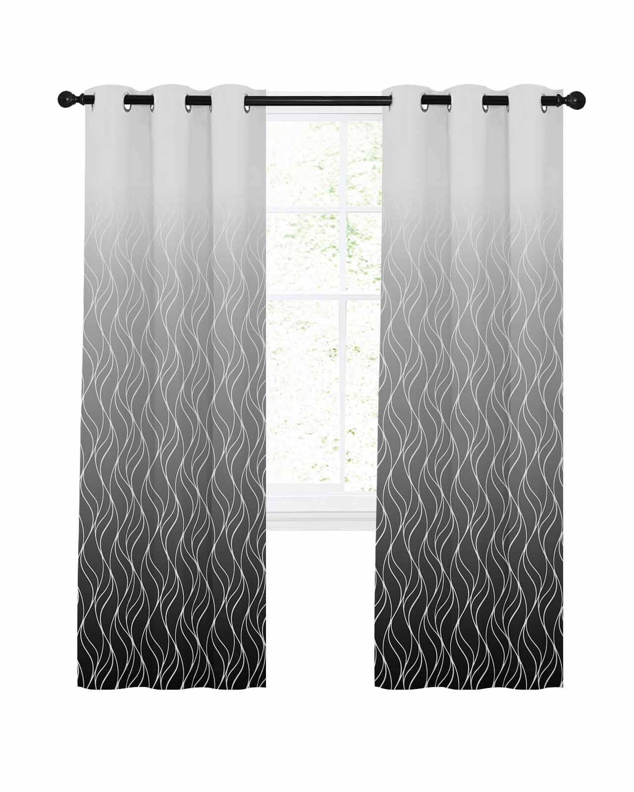 Gradient Grey Blackout Curtains 72 Inch Length Abstract Morocco Grey ...