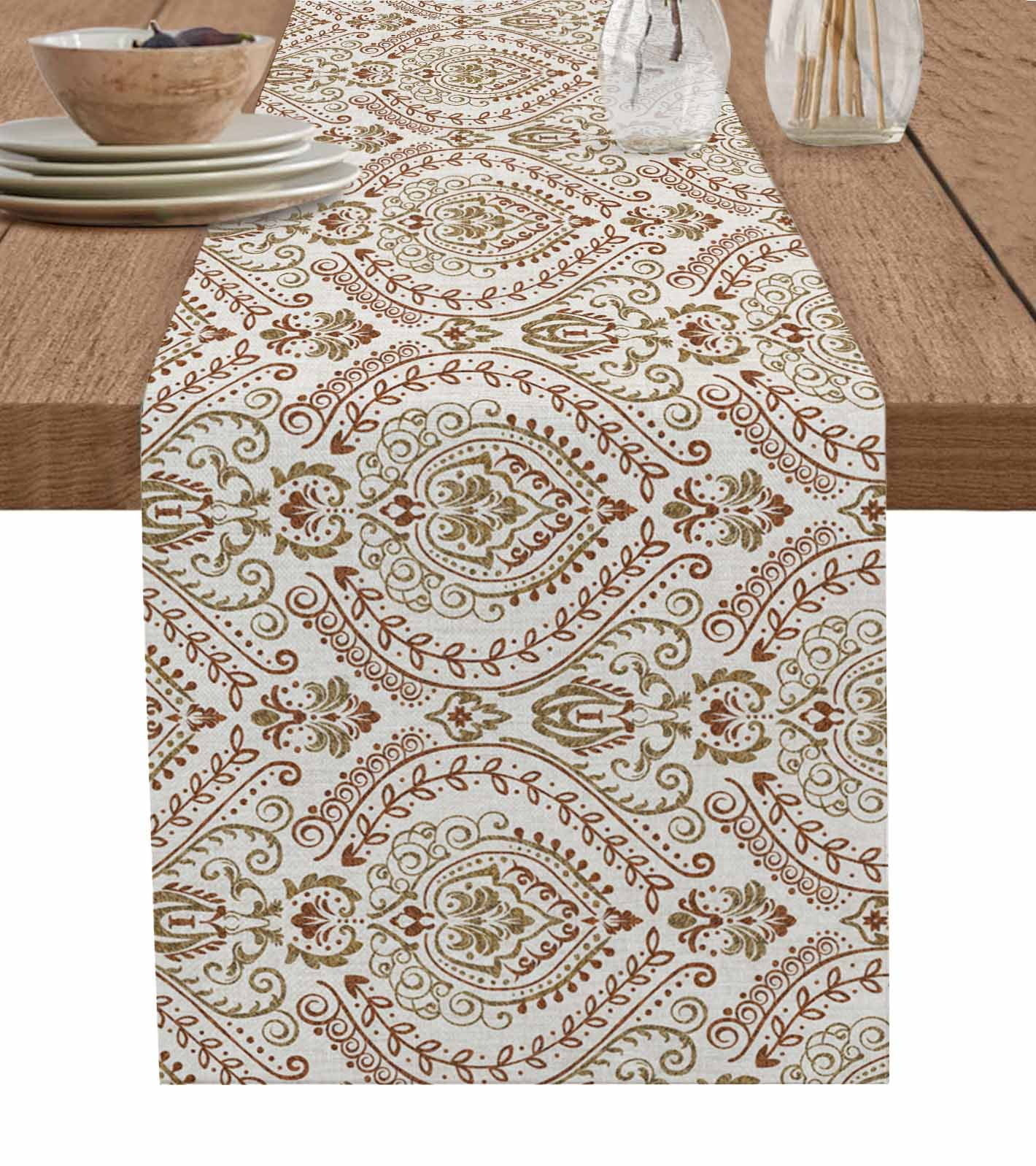 Gradient Grey Circle Line Modern Geometric Art Table Runner ration Home ...