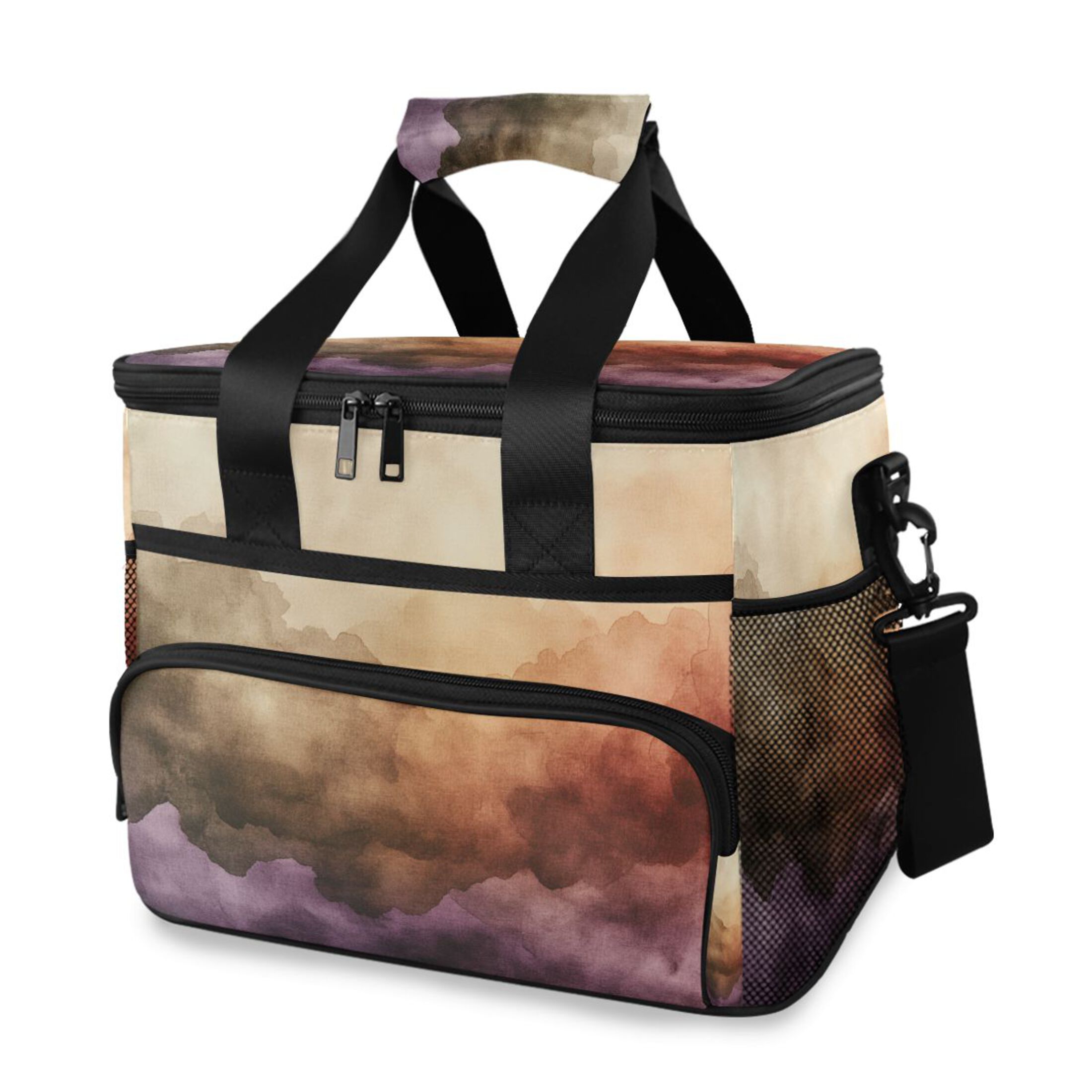 Gradient Ink Art Painting Insulated Lunch Bag 15L Cooler Box for Women ...