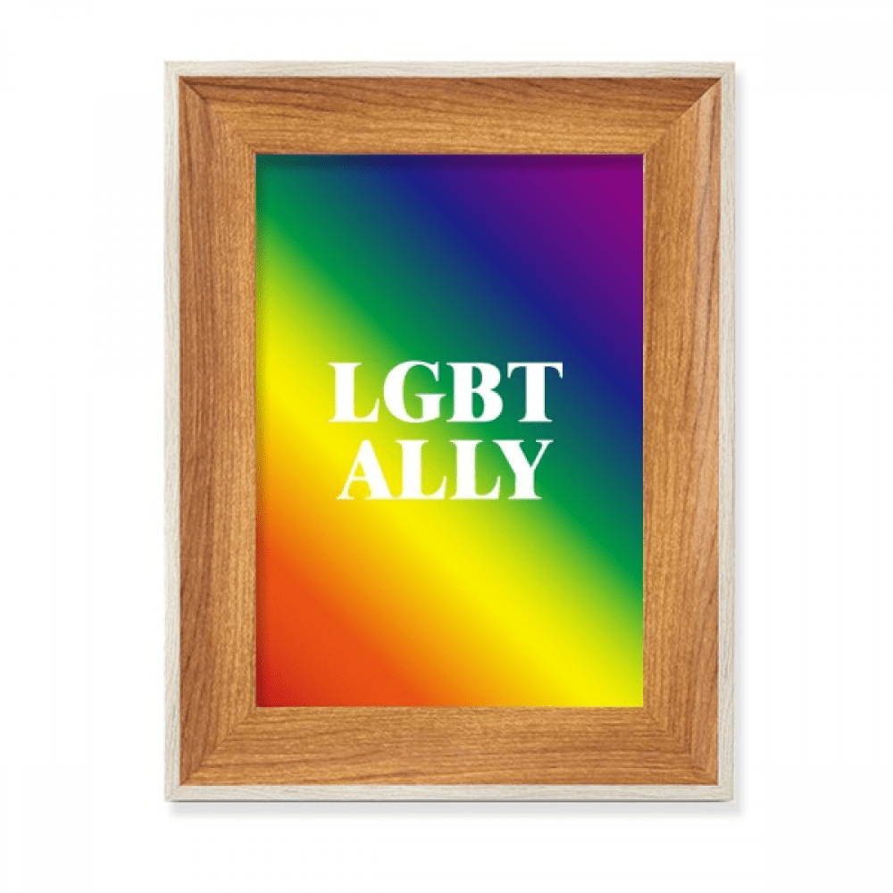 Gradient LGBT Ally Rainbow Desktop Wooden Photo Frame Display Picture ...