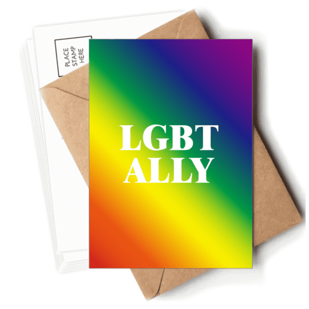 Gradient LGBT Ally Rainbow Postcards Envelopes Blank Note Cards Mailing ...