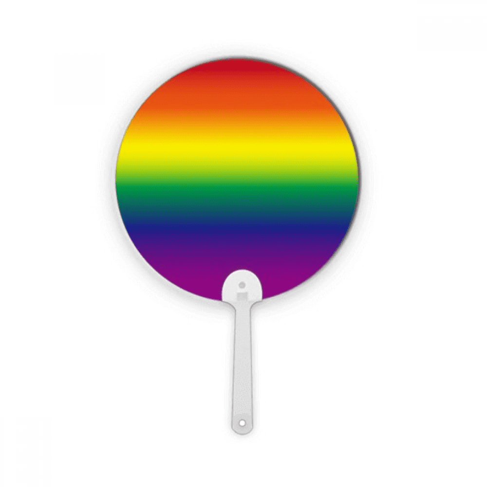 Gradient LGBT Rainbow Plastic Round Handheld Fan Decorations Craft ...