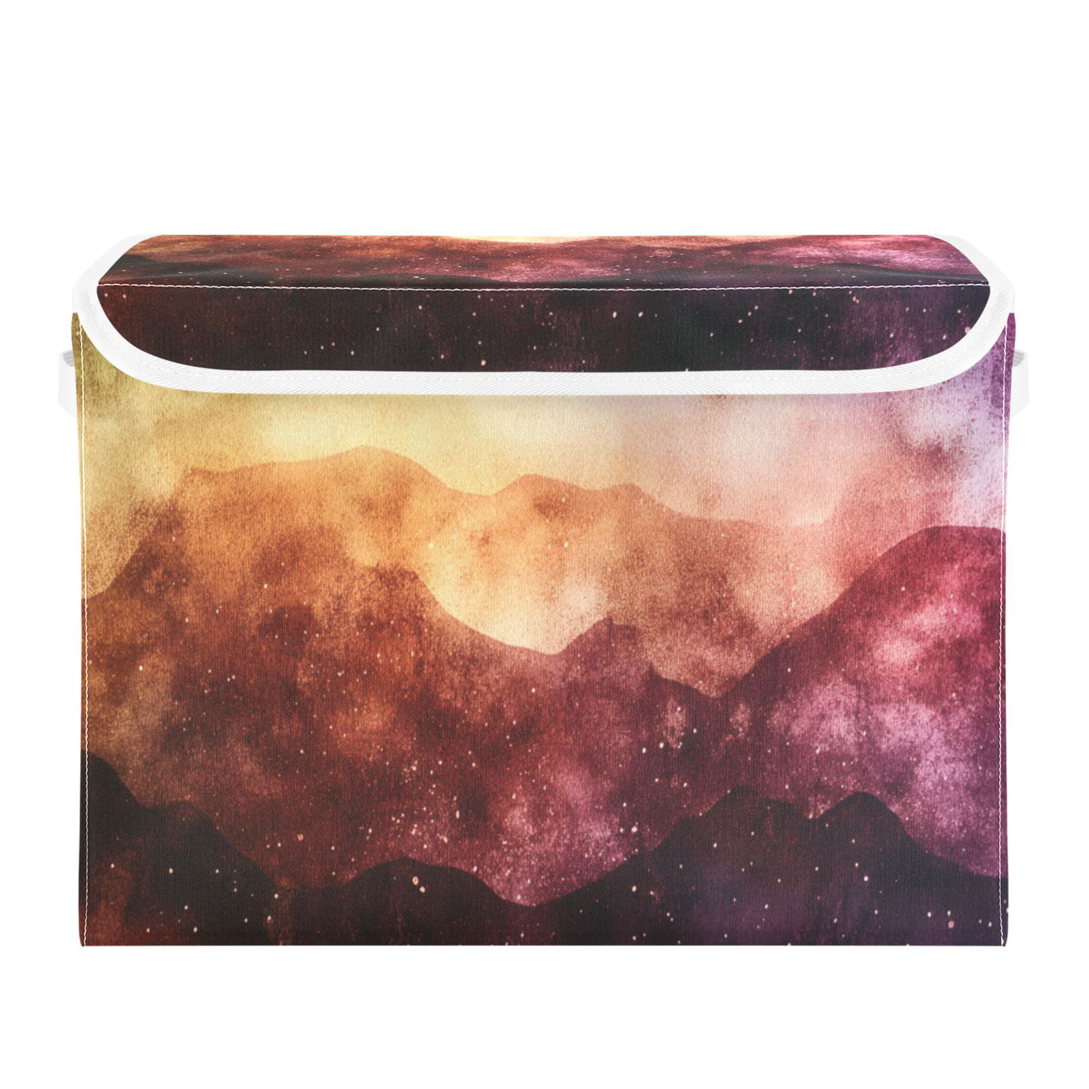 Gradient Landscape Ink Art Large Storage Bins with Linen Collapsible ...