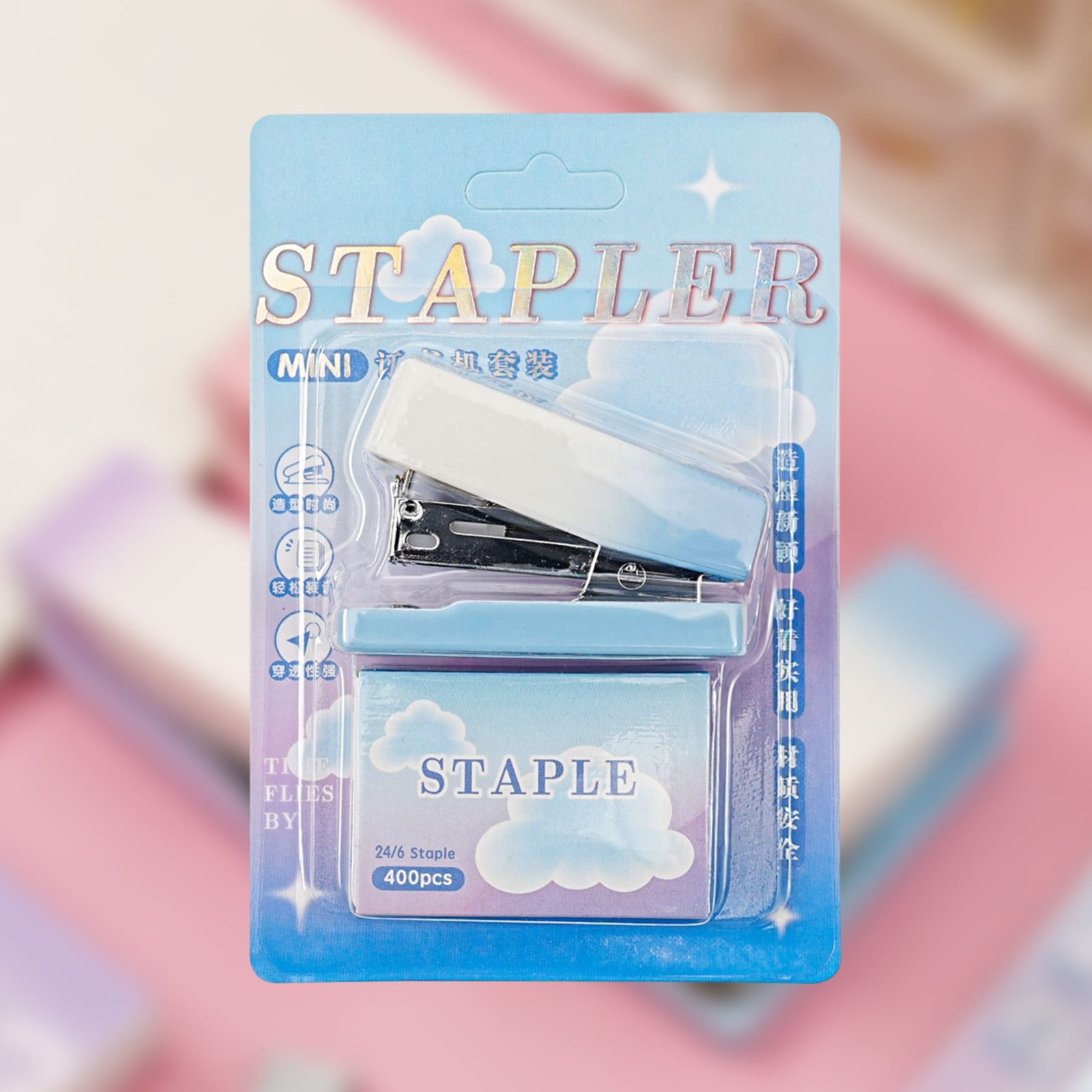 Gradient Macaron Color Mini Stapler, Portable Labor-Saving Stapler for ...