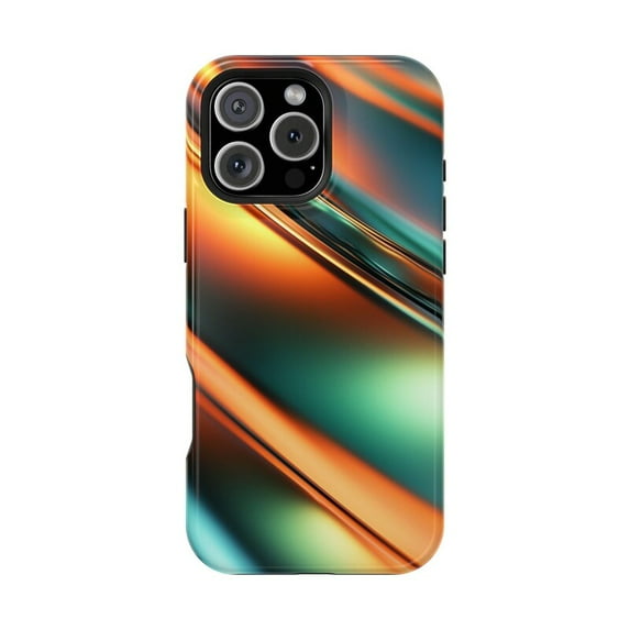 Gradient Metal with a Green & Orange Wave Art Phone Case for iPhone 11 ...