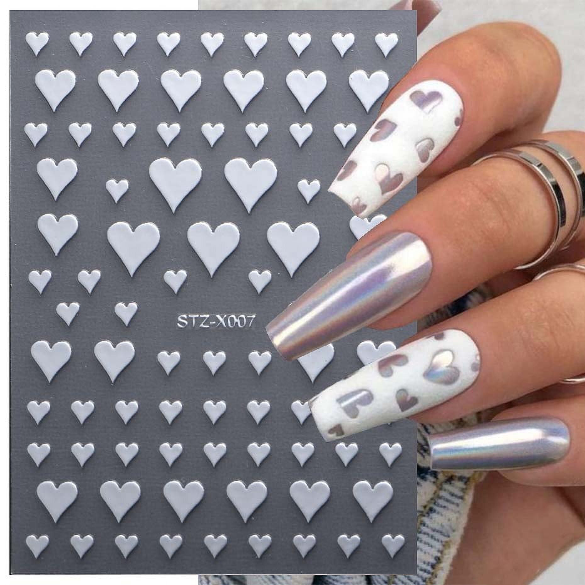 Gradient Nail Sticker 3D Jelly Red Pink Blush Sliders Cute Ombre Nail ...