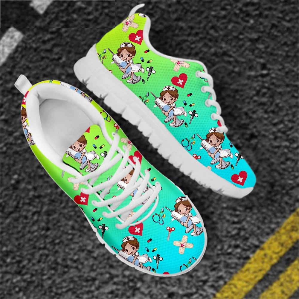Gradient Nurse Casual Shoes For Women Breathable Ladies Sneakers ...