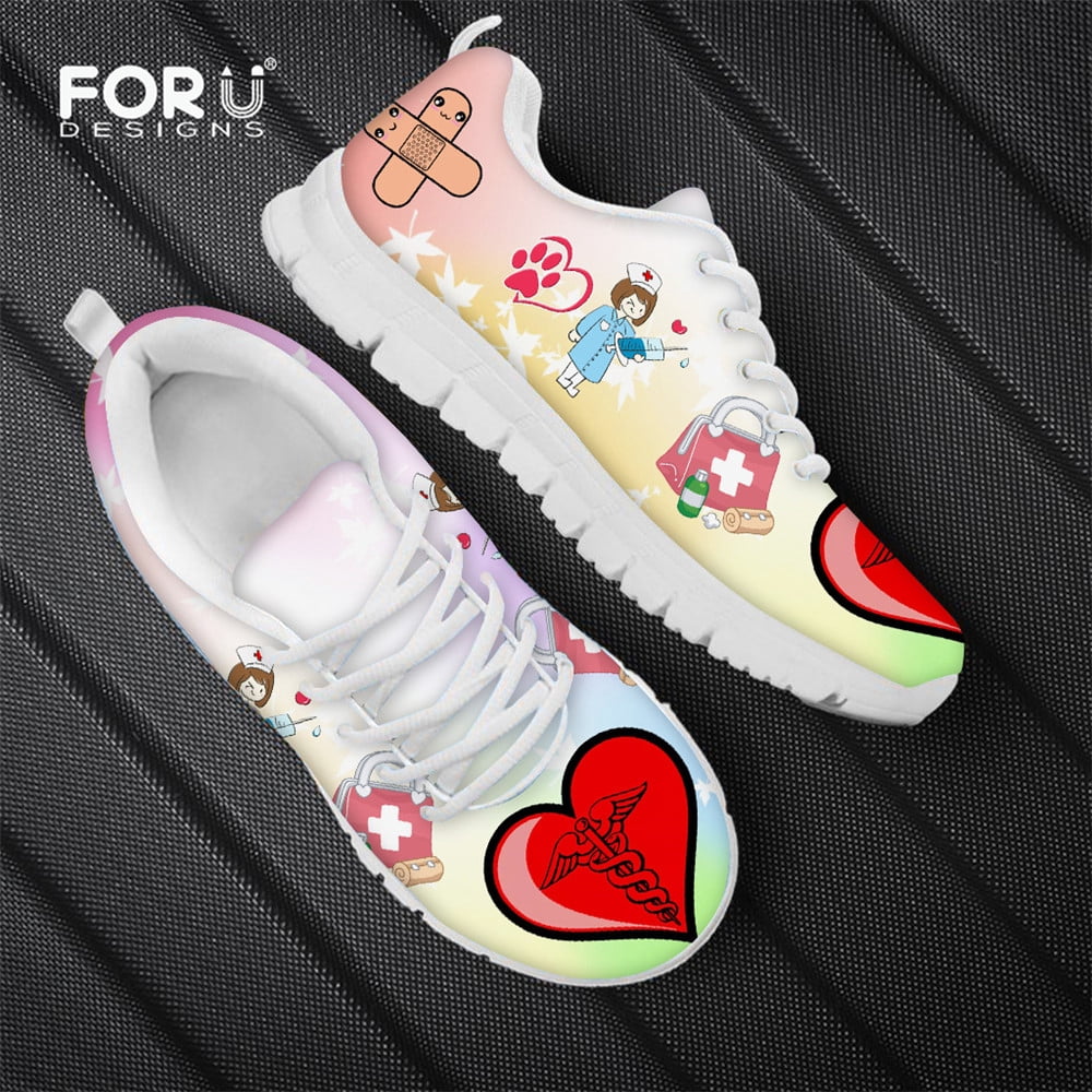 Gradient Nurse Fashion Women Flats Shoes Casual Sneakers Air Mesh Super ...