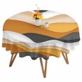 Gradient Ocean Round Tablecloth 60 inches Waves Orange Gray Gradient ...