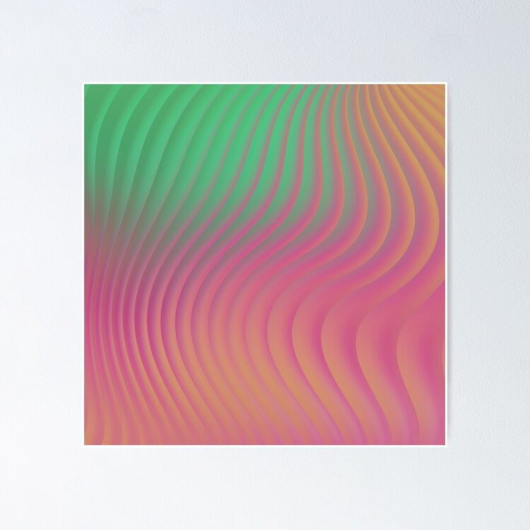 Gradient Ombre Lines Poster- Unframed Poster | Wall Art | Perfect For ...