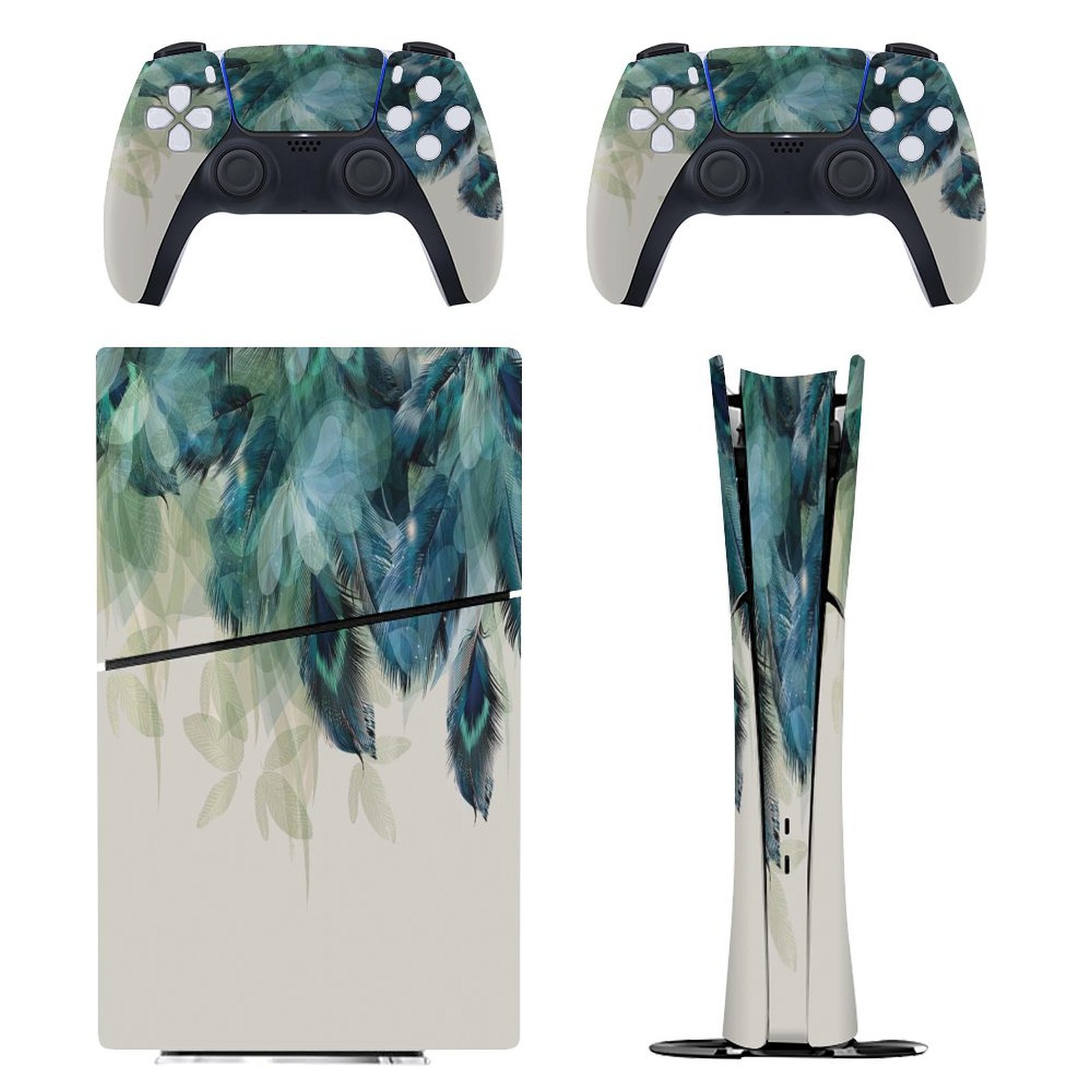 Gradient Peacock Feather PS5/PS5 Pro/PS5 Slim Digital Disc Skin Sticker ...