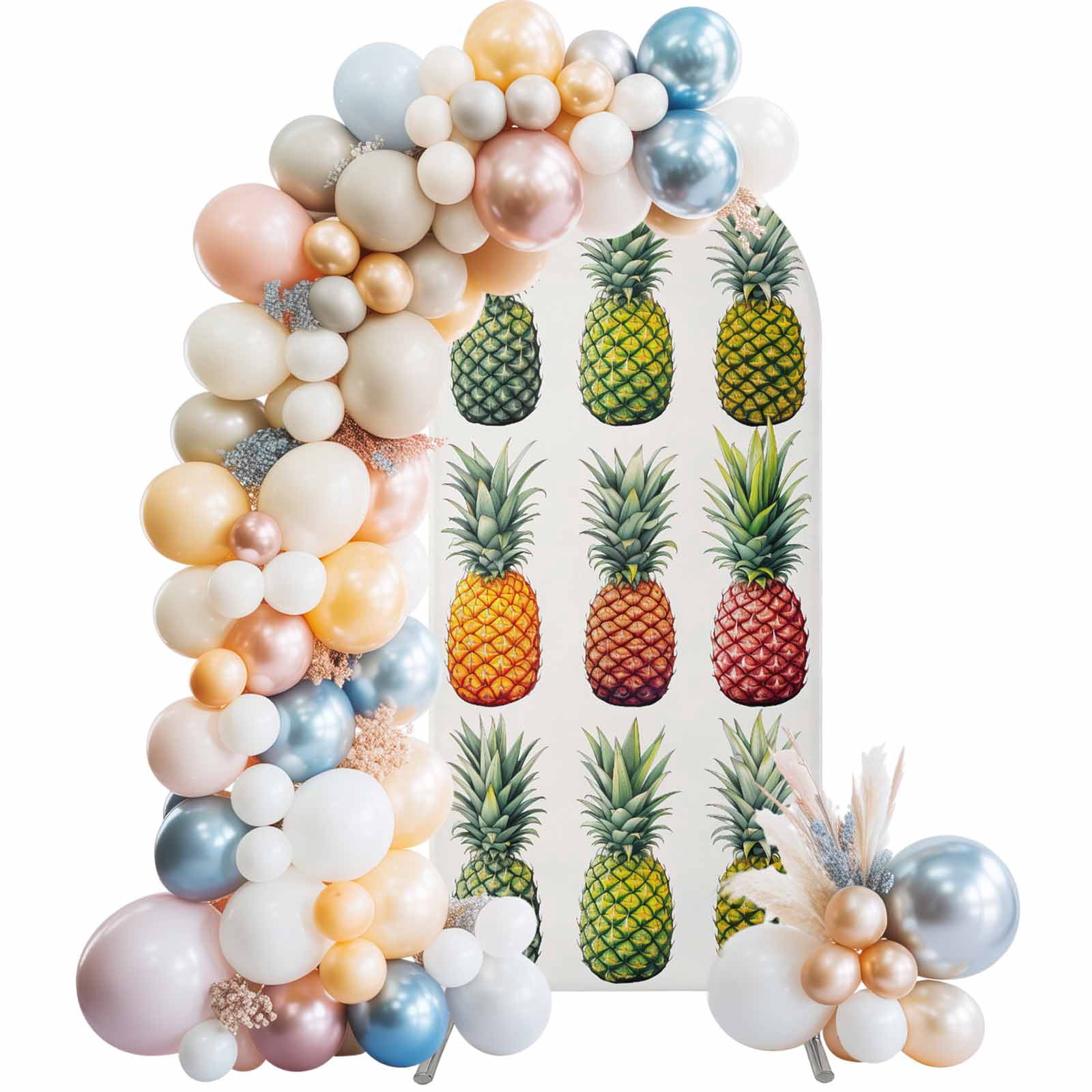 Gradient Pineapple Arch Backdrop Cover 6.6x3.3 Ft, Spandex Wedding Arch ...