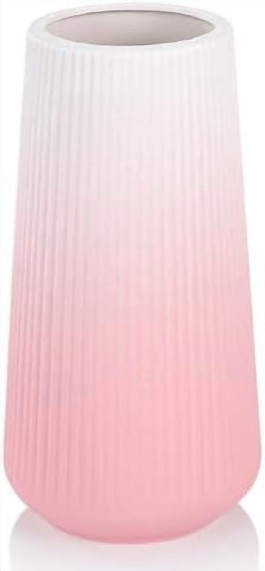 Gradient Pink Ceramic Vase, Cute Flower Vase for Pampas Grass, Home ...