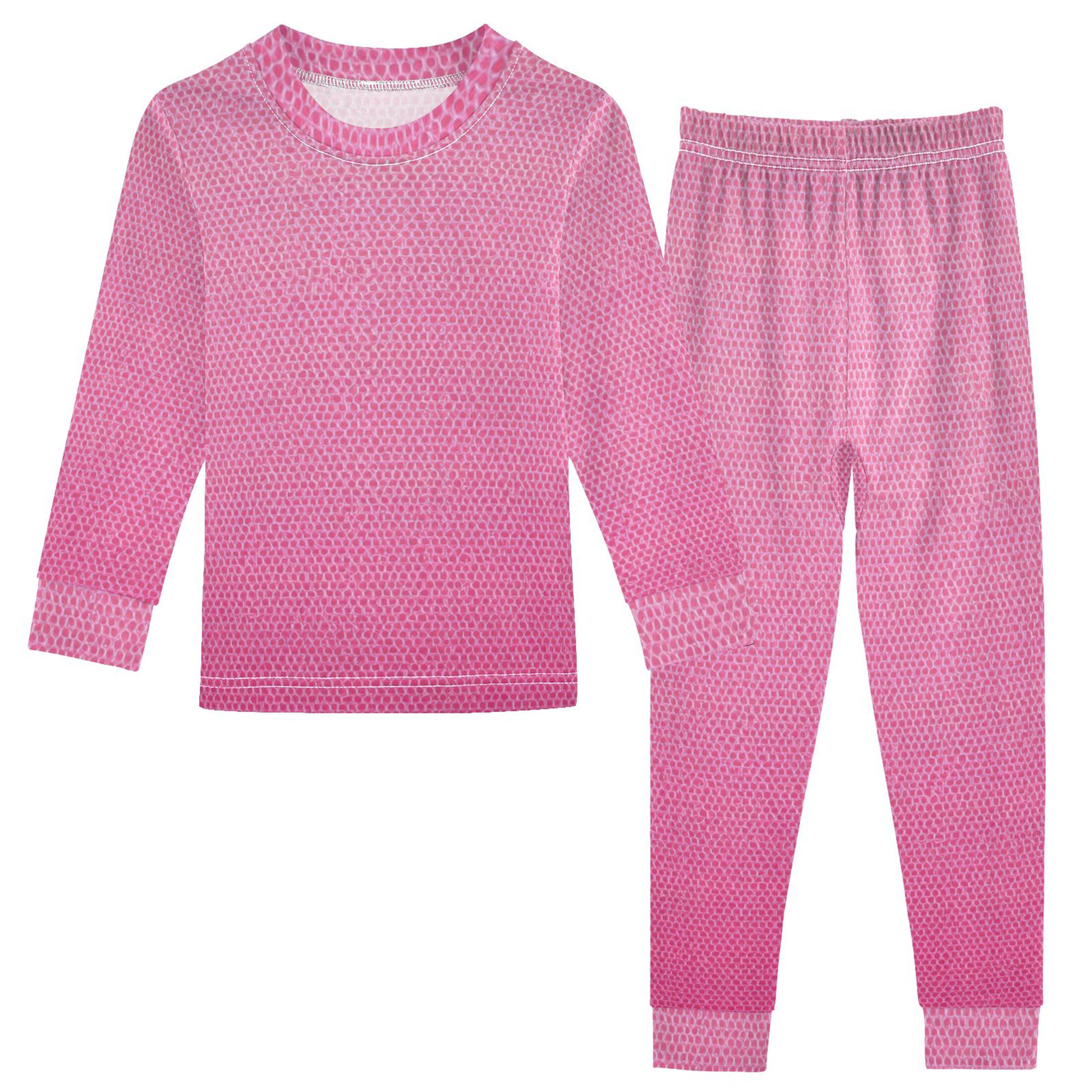 Gradient Pink Fabric Texture Cotton Pajama Set Long Sleeve Top and ...