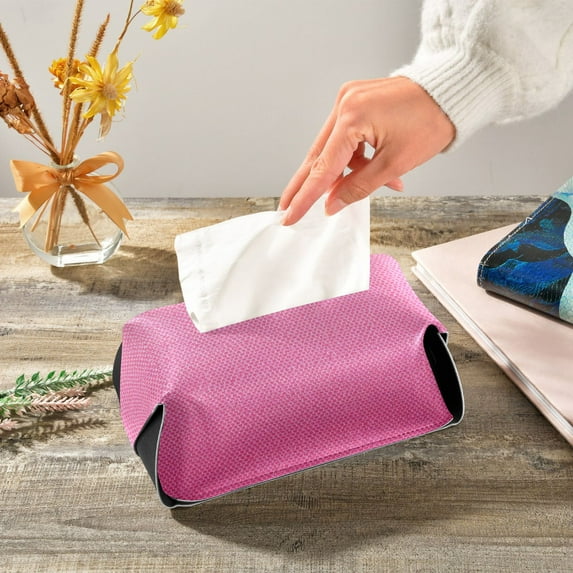 Gradient Pink Fabric Texture Leather Tissue Box Cover Rectangle Tissue ...