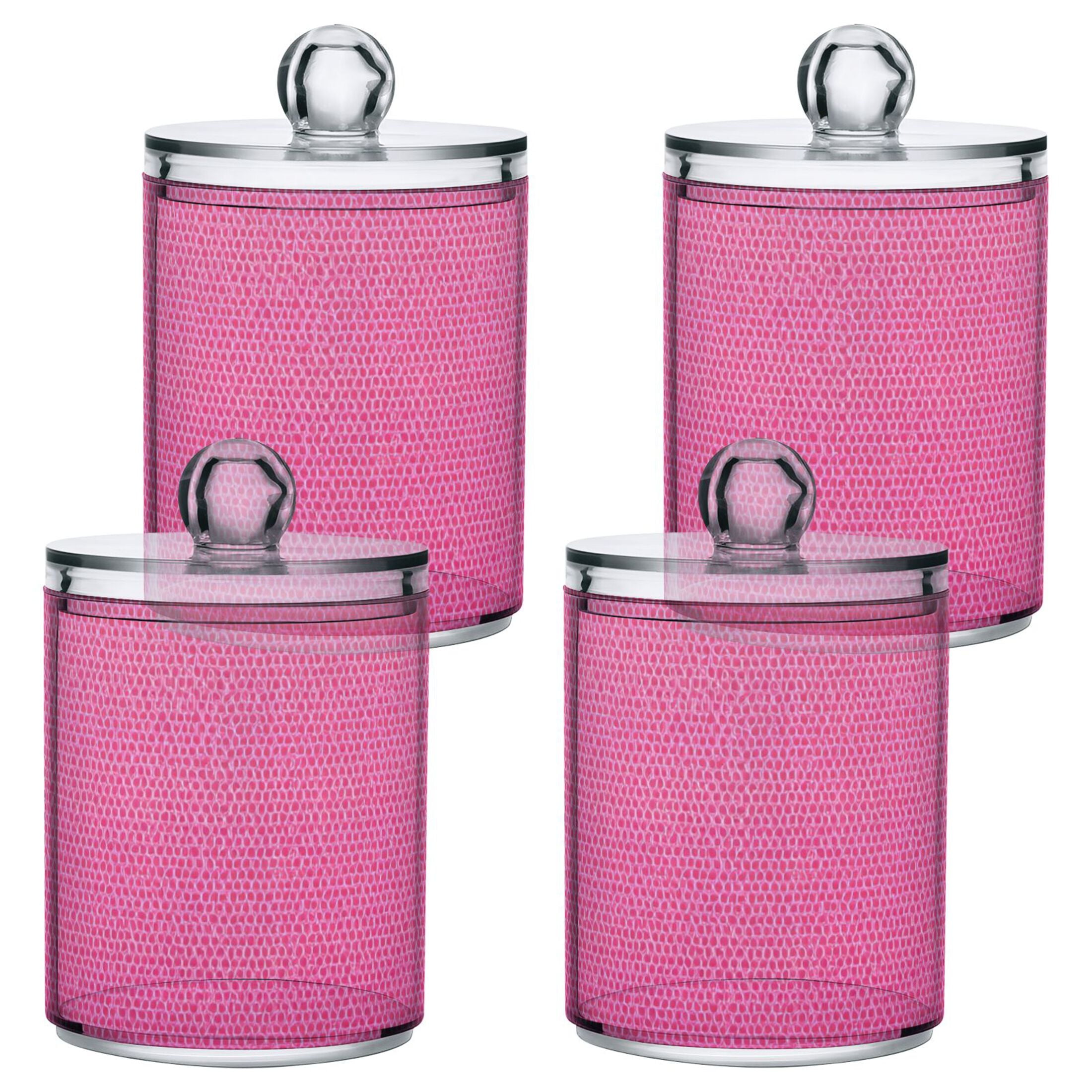 Gradient Pink Fabric Texture Translucent Plastic Cans Storage Canisters ...