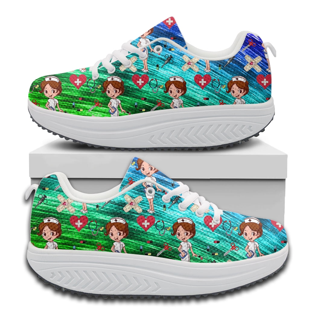 Gradient Pink Kawaii Nurse Tool Pattern Autumn Winter Sport Shoes ...