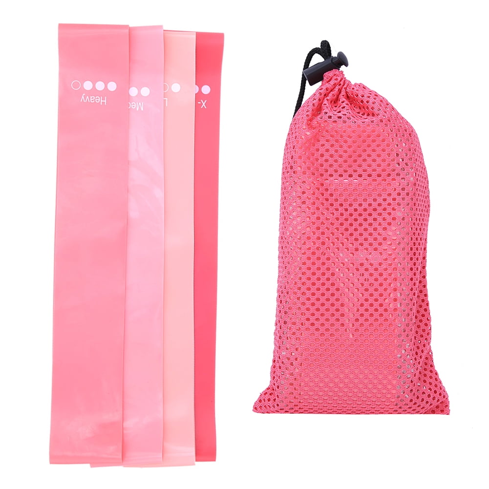 Gradient Pink Mini Yoga Loop Bands Set Natural Latex Resistance Bands ...
