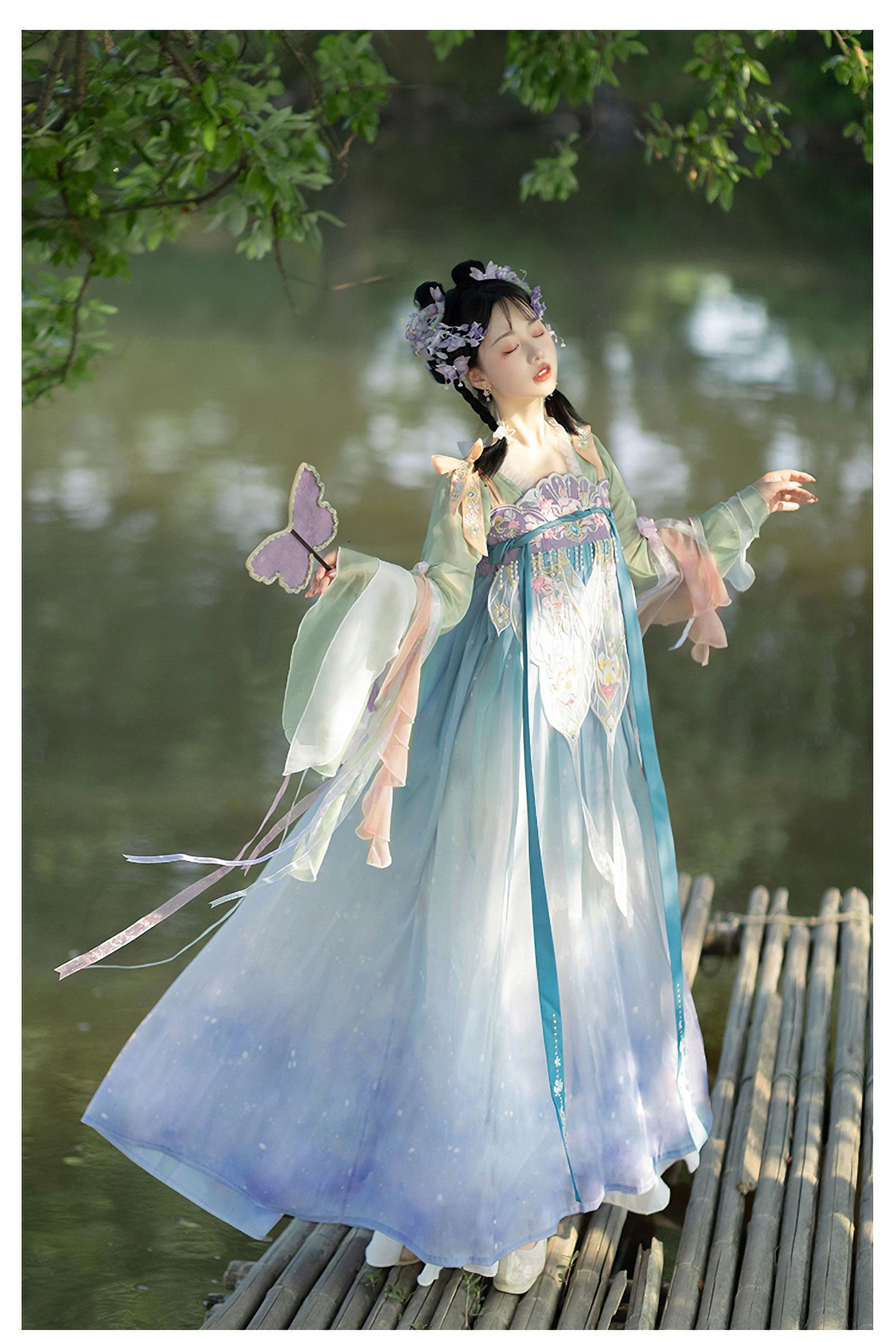 Gradient Pink Women Gown Set Traditional Dress Hanfu Prom Formal ...