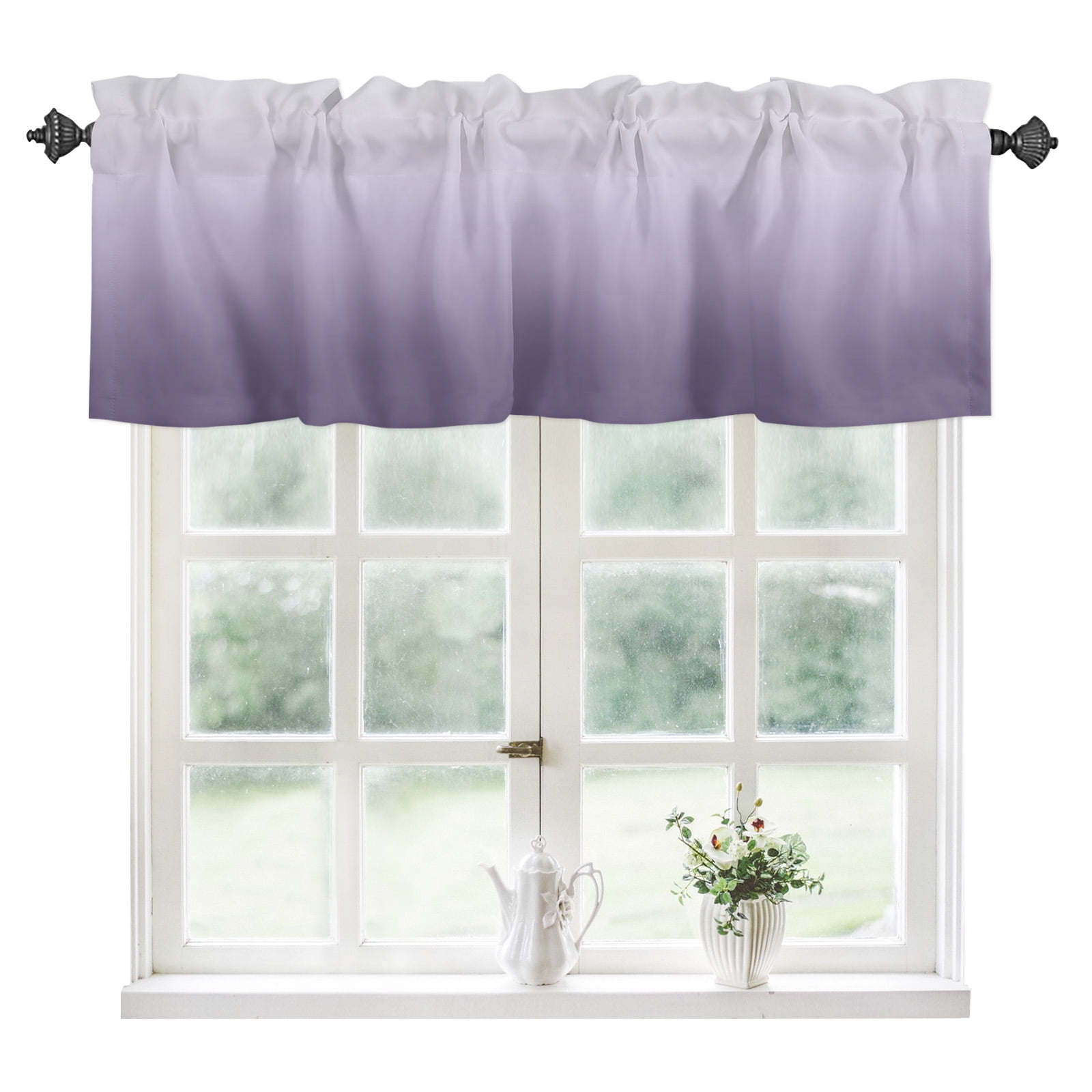 Gradient Pure Purple Abstract Art Kitchen Valances for Windows 60x18 ...