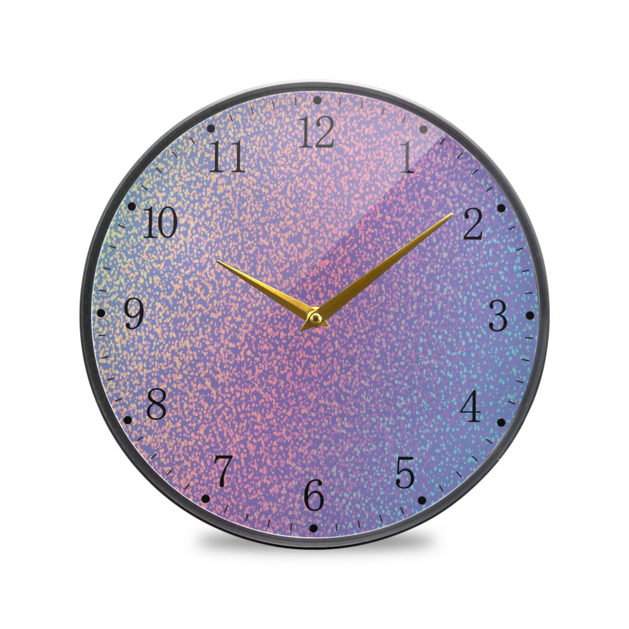 Gradient Purple Dots Acrylic Wall Clocks Quiet Round Clock Battery ...