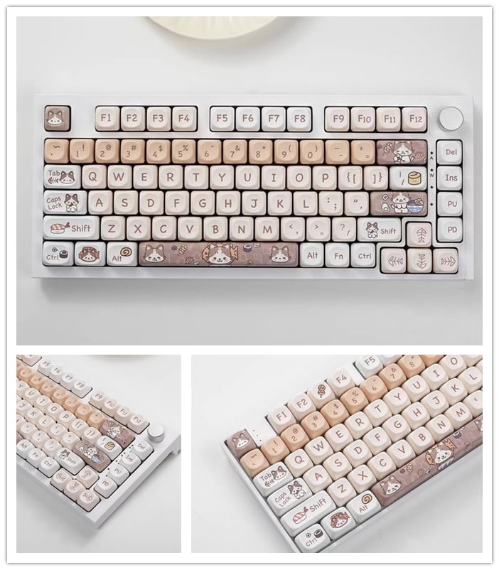 Gradient Purple Rabbit Cute Keycaps MOA Height 140 Keys PBT Material ...