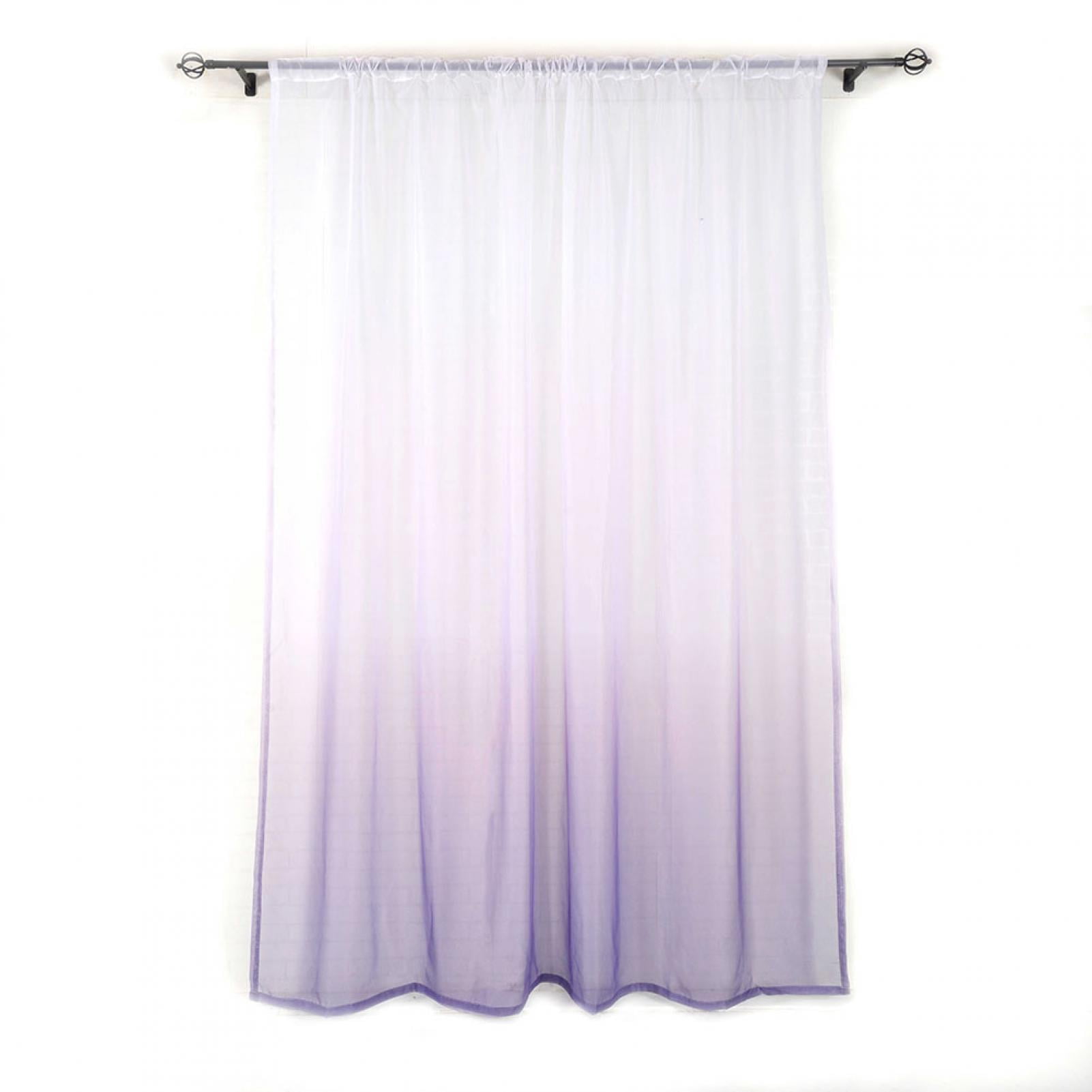 Gradient Purple Sheer Rod Pocket Window Curtains for Bedrooms and ...